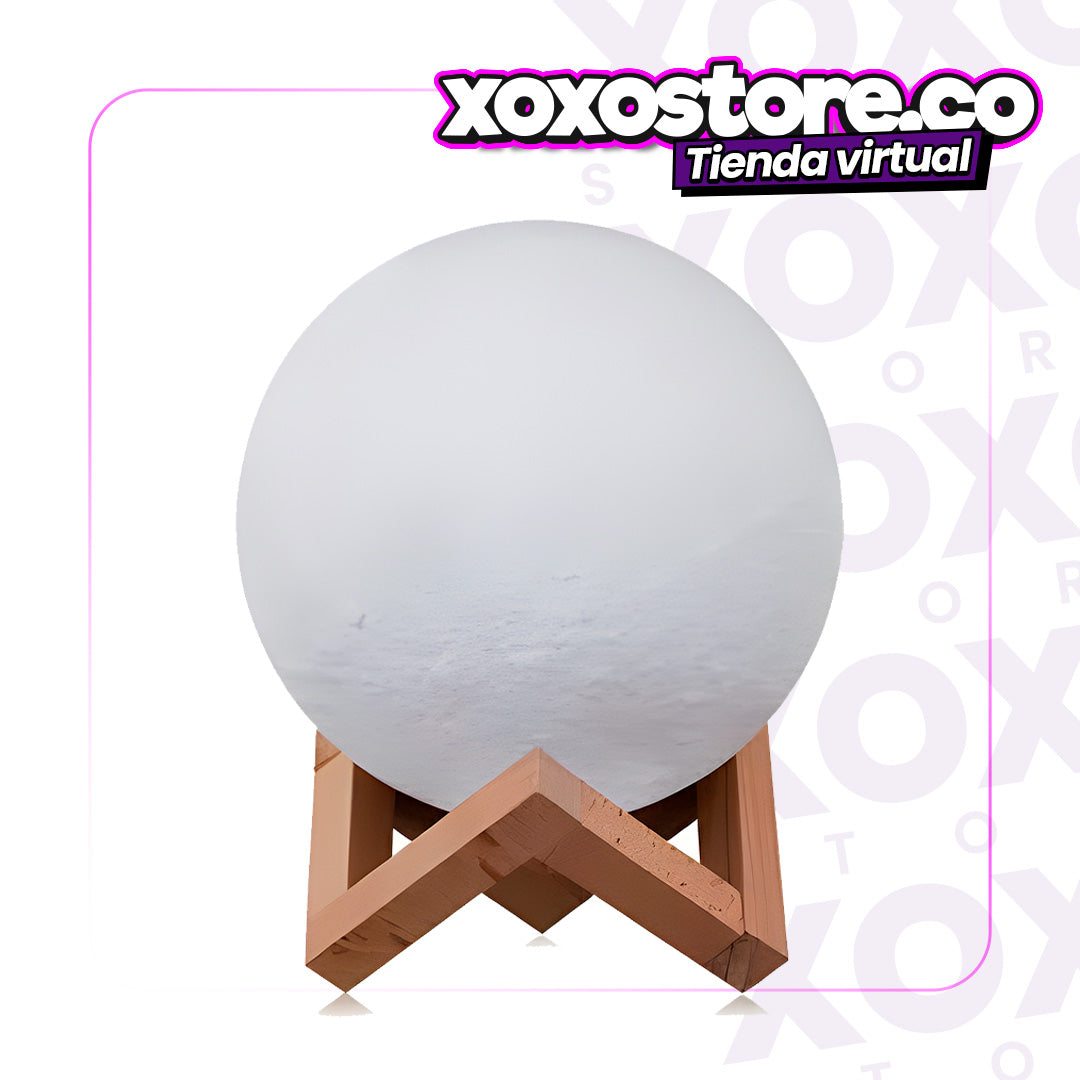 LAMPARA LUNAR 3D MULTICOLOR + BASE DE MADERA – Xoxo Store Home
